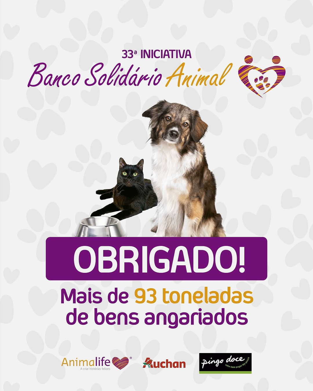 Banco Solidário Animal junta mais de 93 toneladas de bens